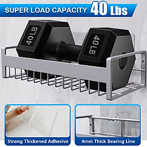 Kayfia Shower Caddy 6 Pack Large Capacity Adhesive Shower Shelves Bathroom Shower Organizer No Drilling Wall Mounted Shampoo Holder Shower Storage Rack for Inside Shower (Silver Grey)