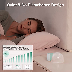 TSRETE Double Wearable Breast Pump, Electric Hands-Free Breast Pumps with 2 Modes, 9 Levels, LCD Display, Memory Function Rechargeable with Massage and Pumping Mode 24mm Flange-Green