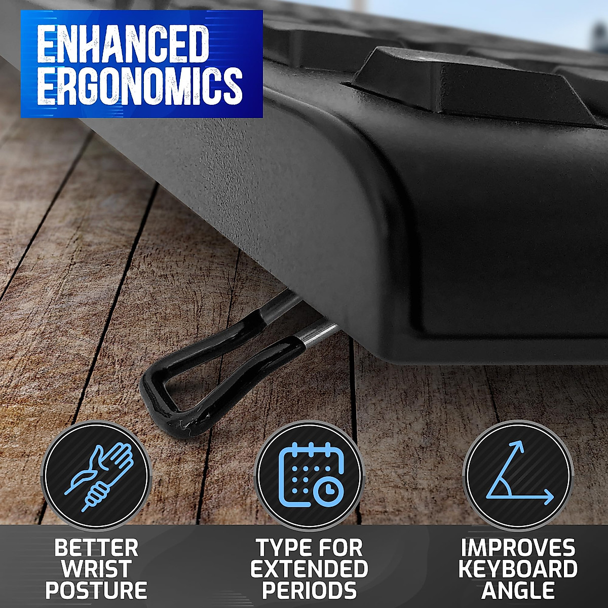 Computer Keyboard Feet Replacement 2 Pcs - Rubber Grip Small Ergonomic Tilt Stand Clips to Prop Up Keyboard Legs - for Logitech K120, K260, K270, K330, K345, K350, K360, K520, K835, K850 and More