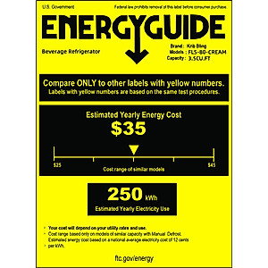 KRIB BLING Retro Fridge With Freezer,3.5 Cu. Ft Refrigerator With 2 Doors,7- Level Adjustable Thermostat, Removable Glass Shelves For Bedroom, Office, Kitchen, Apartment, Dorm, Cream