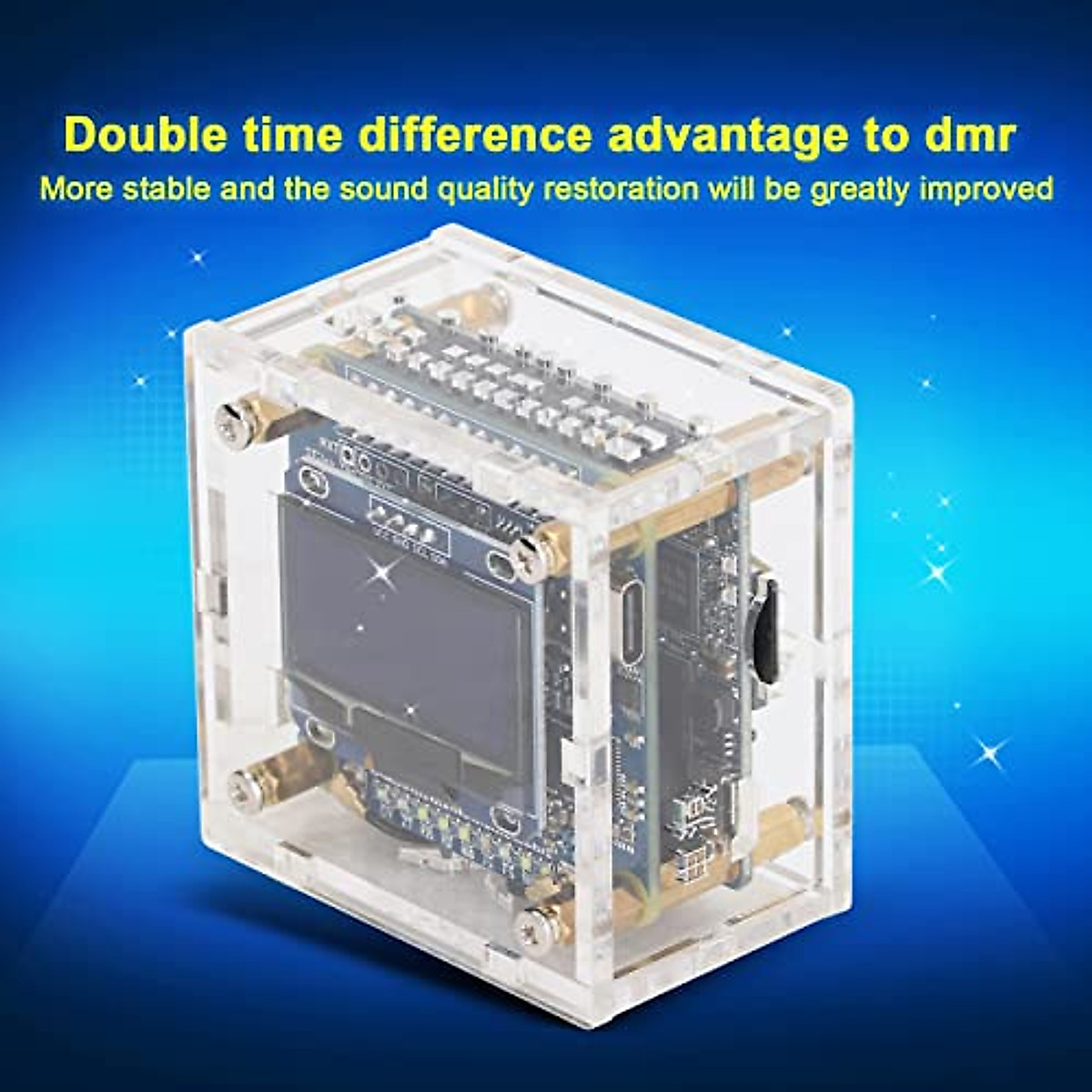 FECAMOS Hotspot Module, Low Bit Error Rate Solve Distance Limitation 1.3in Screen MMDVM Hotspot Board with USB Cable for Network Cable Connection