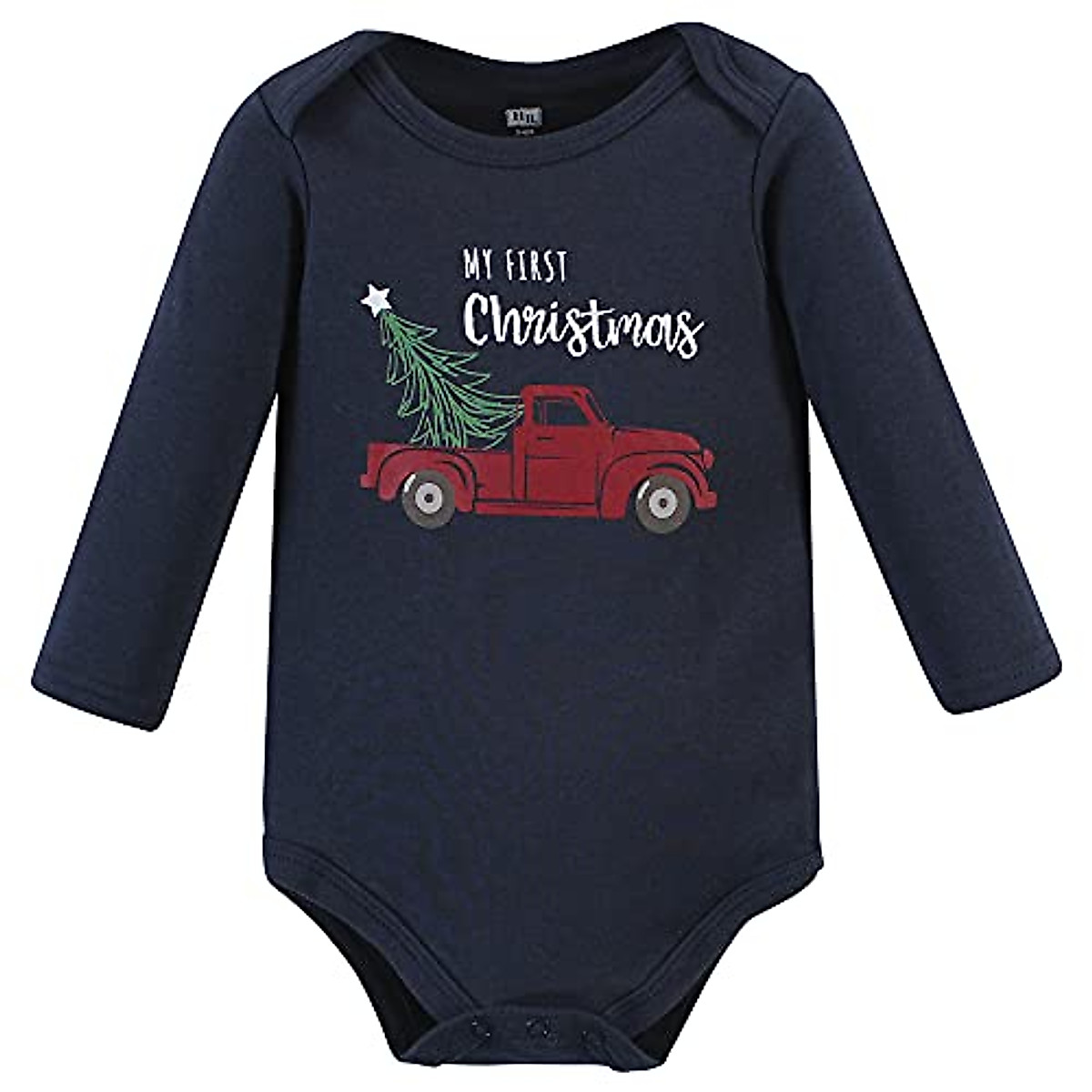Hudson Baby Unisex Baby Cotton Long-Sleeve Bodysuits Boy Holiday Village, 0-3 Months