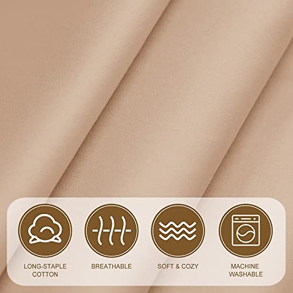 Fittia Cotton Toddler Pillowcase with Envelope Closure, Soft and Breathable Travel Pillow Case Cover Pack of 2, 14x20 Inches Small Pillow Case, Champagne