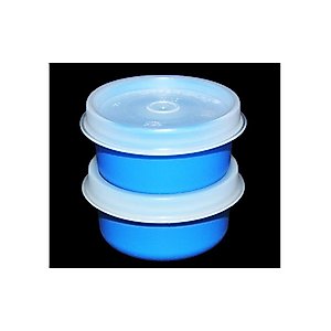 Tupperware Set of 2 Smidgets 1 Ounce Mini Containers Blue