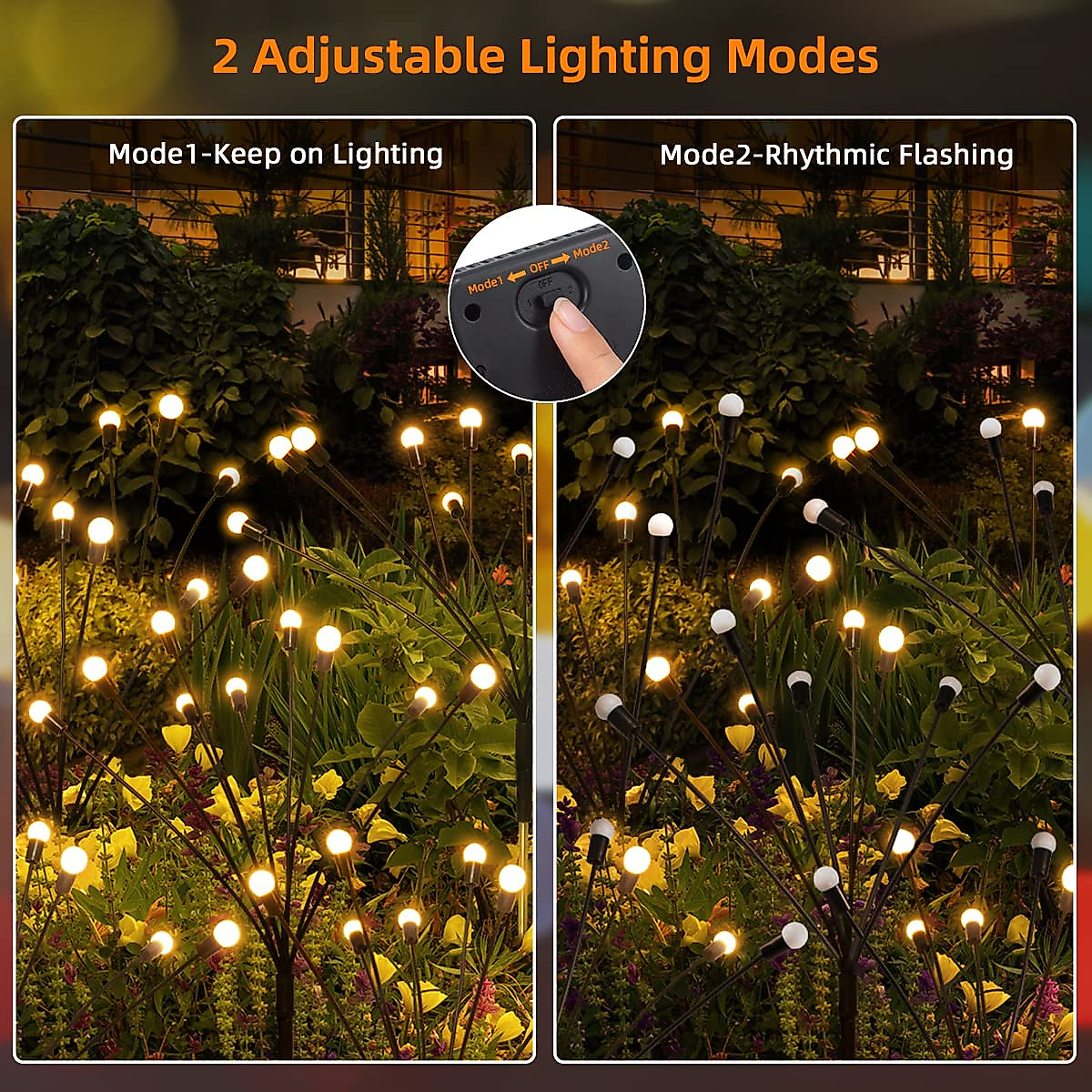 Solar Lights for Outside, 6Pack Solar Firefly Lights Outdoor Waterproof for Garden Decor, 8LED Solar Garden Lights Fairy, Swaying Solar Powered Firefly Yard Lights for Patio Decorations