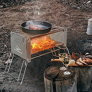 Sutekus 17" Camping Fire Pit Portable Mesh Firepit & Charcoal Grill, Great Air Flow, Easy Fire Start, Weighs 5.8lb for Camping Beach Patio Home