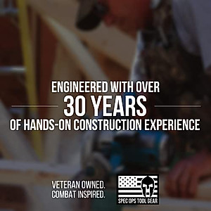 SOTG Tape and Tool Holder with Notebook, Functional Belt Attachment for Tape Measure, Utility Knife, Pens, Coyote Tan