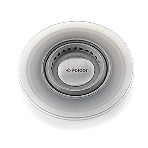 Polder Pop-Up Sink Strainer and Stopper, Silicone Sink Stopper, Kitchen and Bathroom Sink Stopper and Strainer, Kitchen Sink Accessories, Dishwasher-Safe, 4.5" Diameter, Gray
