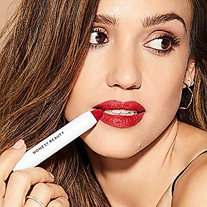 Honest Beauty Lip Crayon-Demi-Matte, Blossom | Lightweight, High-Impact Color with Jojoba Oil & Shea Butter | Paraben Free, Silicone Free, Dermatologist Tested, Cruelty Free | 0.105 oz.