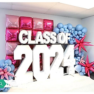 Magenta Pink Square Foil Balloon Wall/Rose Red Square Balloons/Double Sided Balloon Arch Garland Kit for photos/Anniversary Bachelorette Birthday Engagement Bridal Baby Shower Party Decorations