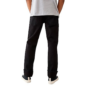 True Religion Men's Ricky Low Rise Straight Leg Jean with Back Flap Pockets, Body Rinse Black, 44