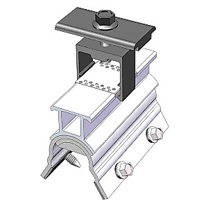 MageBracket RL Mid Clamp Mounting Kits for R-Panel Trapezoidal Metal Roof Solar Panel Module Mounting Racking Installation