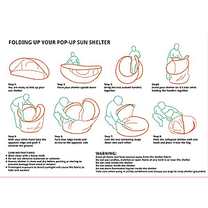 Pop Up Beach Tent Sun Shade Portable Outdoors Family Baby Shade Tentwith Carrying Bag (Shelter Measures: 86" L x 47" W x 39" H)