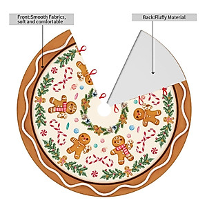 Gingerbread Man Christmas Tree Skirt Xmas Tree Mat Halloween Thanksgiving Christmas Tree Ornaments Decorations Holiday Party Indoor Outdoor 30"