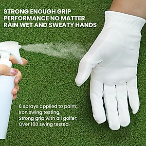 FINGER TEN Men’s Golf Glove Rain Grip Black Grey Pack, Durable Fit for Hot Wet All Weather, Left Hand Size Small Medium Large XL (White, Medium)