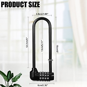 Shimeyao 6 Inch Heavy Duty Waterproof Combination Lock with Resettable Code, Black