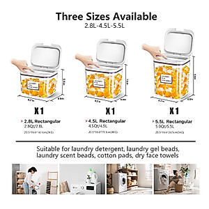 LivLab Laundry Pod Container with Lid, 200 Capacity for Laundry Room Organization, Laundry Detergent Dispenser, Translucent White (200 Pods)