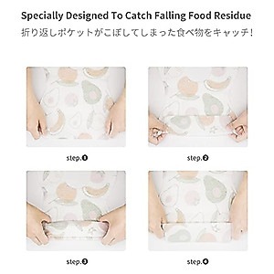 Poksun Baby and Infant Disposable Travel Bibs - Soft, Leakproof, for Toddlers Babies, Feeding, Traveling, (60PCS) Fruit