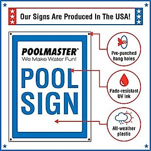 Poolmaster Sign for Residential or Commercial Swimming Pools, No Glassware