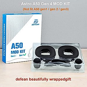 A50 Gen 4 Mod Kit - defean Replacement Earpads and Headband Compatible with Astro A50 Gen 4 Headset,Ear Cushions, Upgrade High-Density Noise Cancelling Foam, Added Thickness (Black Silky Cool Fabric)