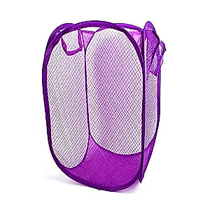 Plus Mi Life 3 Pack Pop Up Folable Laundry Basket Mesh Hamper Washing Clothes Bag Storage Bin