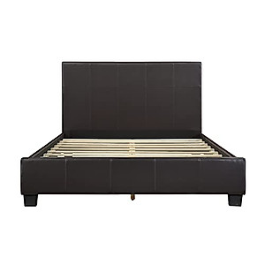 Lexicon California King Bed Frames With Headboard, Platform Bed Frame California King, Modern Bed Frame, Faux Leather Upholstered Bed Frame, No Box Spring Required, Easy Assembly, Cal King, Dark Brown