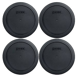 Pyrex 7201-PC 4 Cup Round Storage Cover for Glass Bowls (4, Black) (FBA_7201-PC)