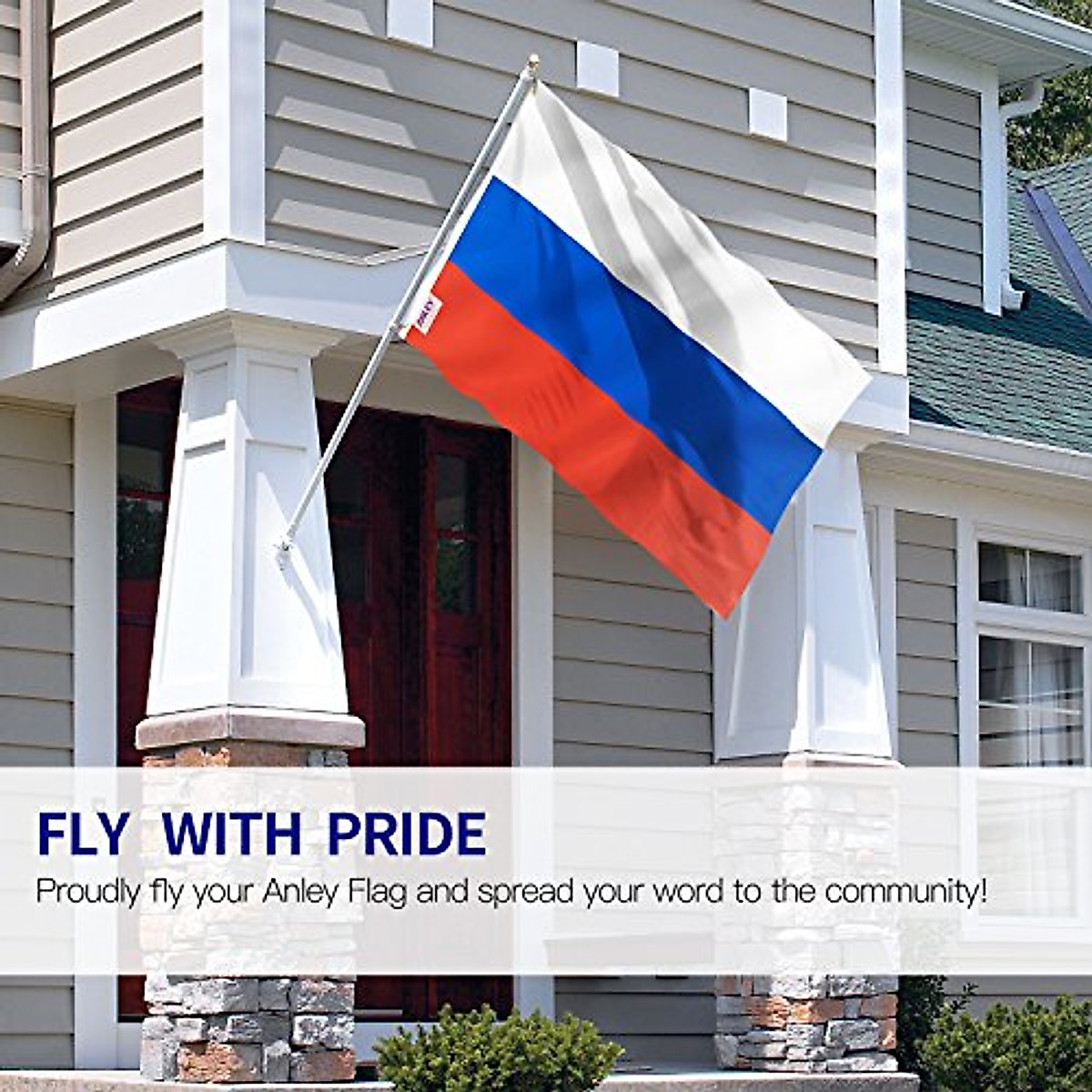 Anley Fly Breeze 3x5 Foot Russia Flag - Vivid Color and Fade proof - Canvas Header and Double Stitched - Russian Federation National Flags Polyester with Brass Grommets 3 X 5 Ft