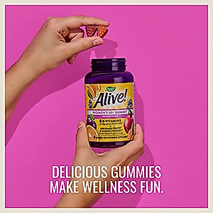 Nature’s Way Alive! Women’s 50+ Gummy Multivitamins, Essential Vitamins & Minerals, Supports Whole Body Wellness*, Vegetarian, Mixed Berry Flavored, 60 Gummies