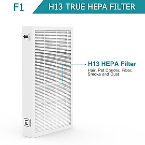 Vegebe 2-Pack F1 H13 True HEPA Filter Replacement, Compatible with 3M Filtrete C01 T02 Air Purifier