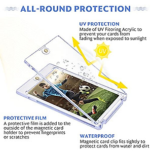 35pt Magnetic Card Holder for Trading Cards, 24 Pack Baseball Cards Protectors Hard Plastic for Collectible Sports Cards Acrylic Display Card Cases Fit 2.5x3.5in