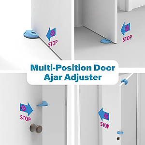 Neobay Silicone Door Pinch Guard for Kids, Child Proof Door Stoppers for Top of Door Prevents Finger Pinch Injuries, Slamming Doors. Baby Door Stopper with 2 Free Adhensive Hooks, Blue, 2 Packs