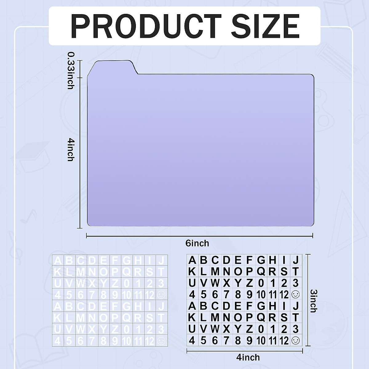 Harloon 52 Pcs Dry Erase Index Card Guide Set Include 50 Index Card Dividers 2 Number Alphabet Sticker with Tabs Photo Dividers for Office Business(4 x 6 Inch,Morandi)