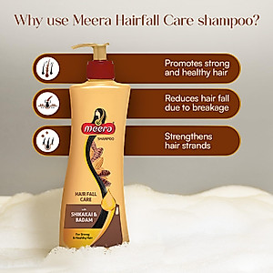Meera Hairfall Care Shampoo with Shikakai and Badam (Acacia and Almond) 340 milliliter