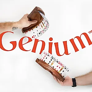 GENIUM GAMES Card Holder For Playing Cards (2) | Hands Free Playing Card Holders Made From High-Quality Mango Wood | Fits up to 25 cards | Ideal for Seniors or Kids