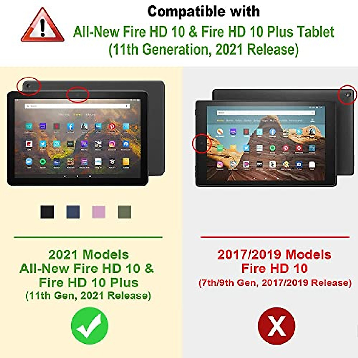 COOWPS Folio Case for Amazon Fire HD 10 (ONLY Fit 11th Generation, 2021 Release) and Fire HD 10 Plus Tablet - Slim Folding Stand Cover with Auto Wake/Sleep & Hand Strap, Mandala Flower