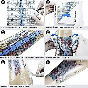 YARENKA Tattoo Aftercare Bandage Roll 6" x 1 Yard - Waterproof Transparent Film Dressing Second Skin Tattoo Healing Wrap Protective Clear Adhesive Bandages Tattoo Supplies