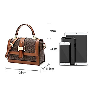 LOFFYMILLER Womens Handbag Shoulder Bag Retro Snap Sling Oldlace Satchel Bag with Removable Leather Strap for Woman (Brown)