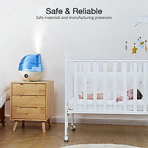 Humidifiers for Bedroom, VCK 2.3L Ultrasonic Cool Mist Quiet Air Humidifier, 24 Hours Run Time, Auto Shut-Off, 3 Mist Levels, 360° Rotation Nozzle for Home Baby Nursery, Plants, Large Room Indoor Use