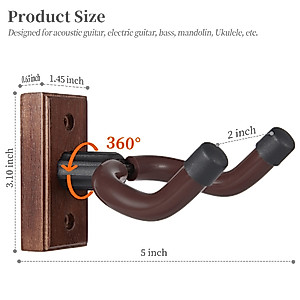 Guitar Wall Mount Guitar Hanger Solid Wood Wall Hanger 1 Pack