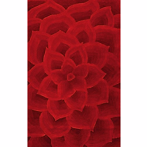 nuLOOM Gol Hand Tufted Wool Floral Area Rug, 5' x 8', Red