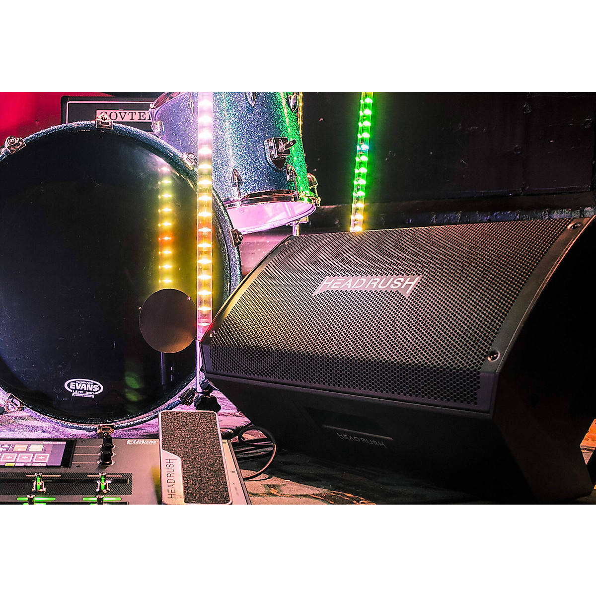 HeadRush FRFR-112 Active Full-Range Guitar Cabinet + Amazon Basics XLR Microphone Cable (10 Foot)