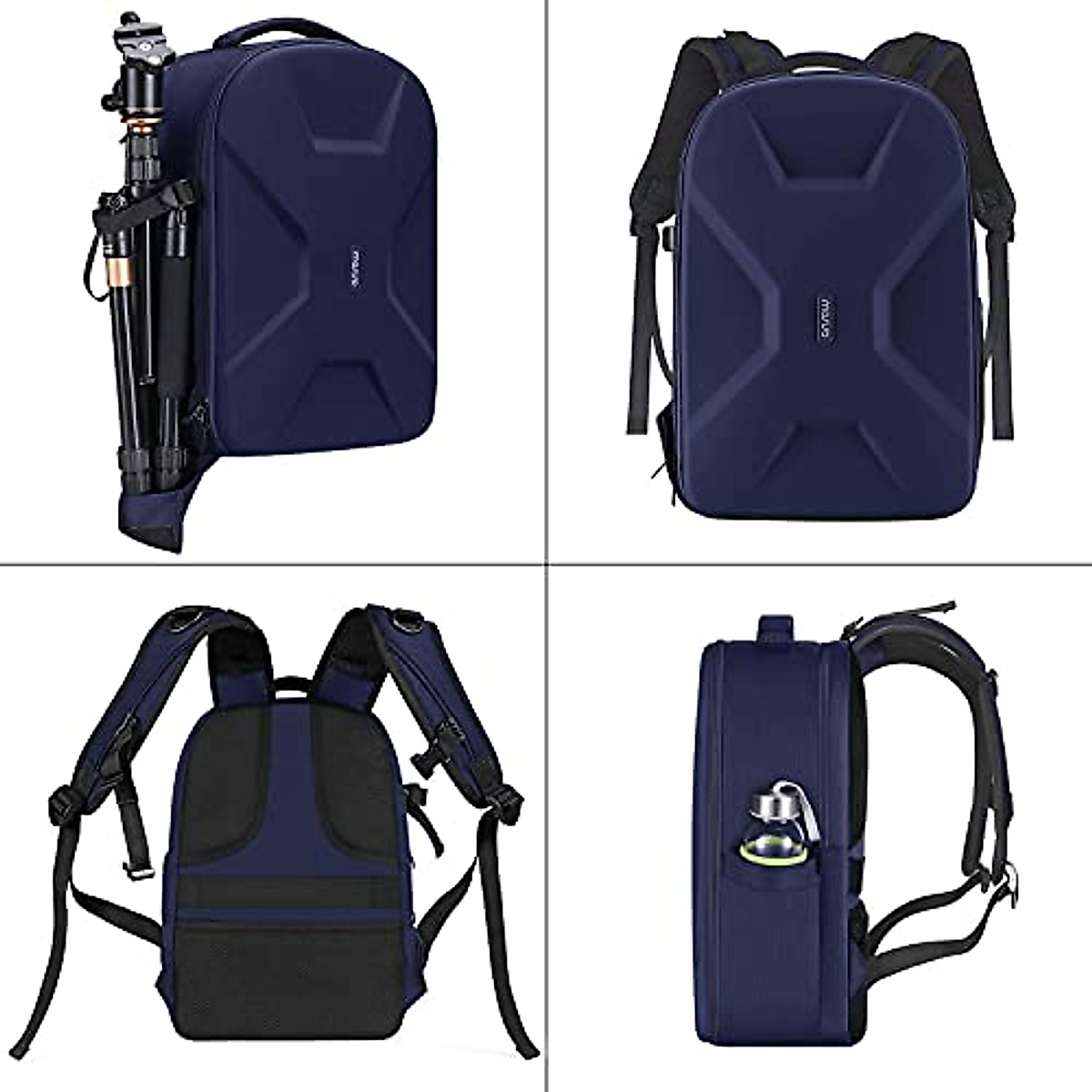 MOSISO Camera Backpack, DSLR/SLR/Mirrorless Photography Camera Bag 15-16 inch Waterproof Hardshell Case with Tripod Holder&Laptop Compartment Compatible with Canon/Nikon/Sony, Navy Blue