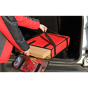 New Star Foodservice 50073 Insulated Pizza Delivery Bag, 18" by 18" by 5", Red