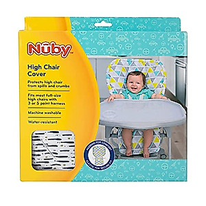 Nuby High Chair Cover Protecting from Spills and Crumbs, Water Resistant, Floral Print