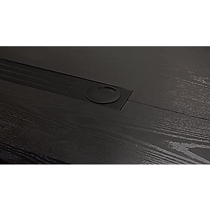 Zuri Furniture 79" Modern Ford Executive Desk with Filing Cabinets - Black Oak