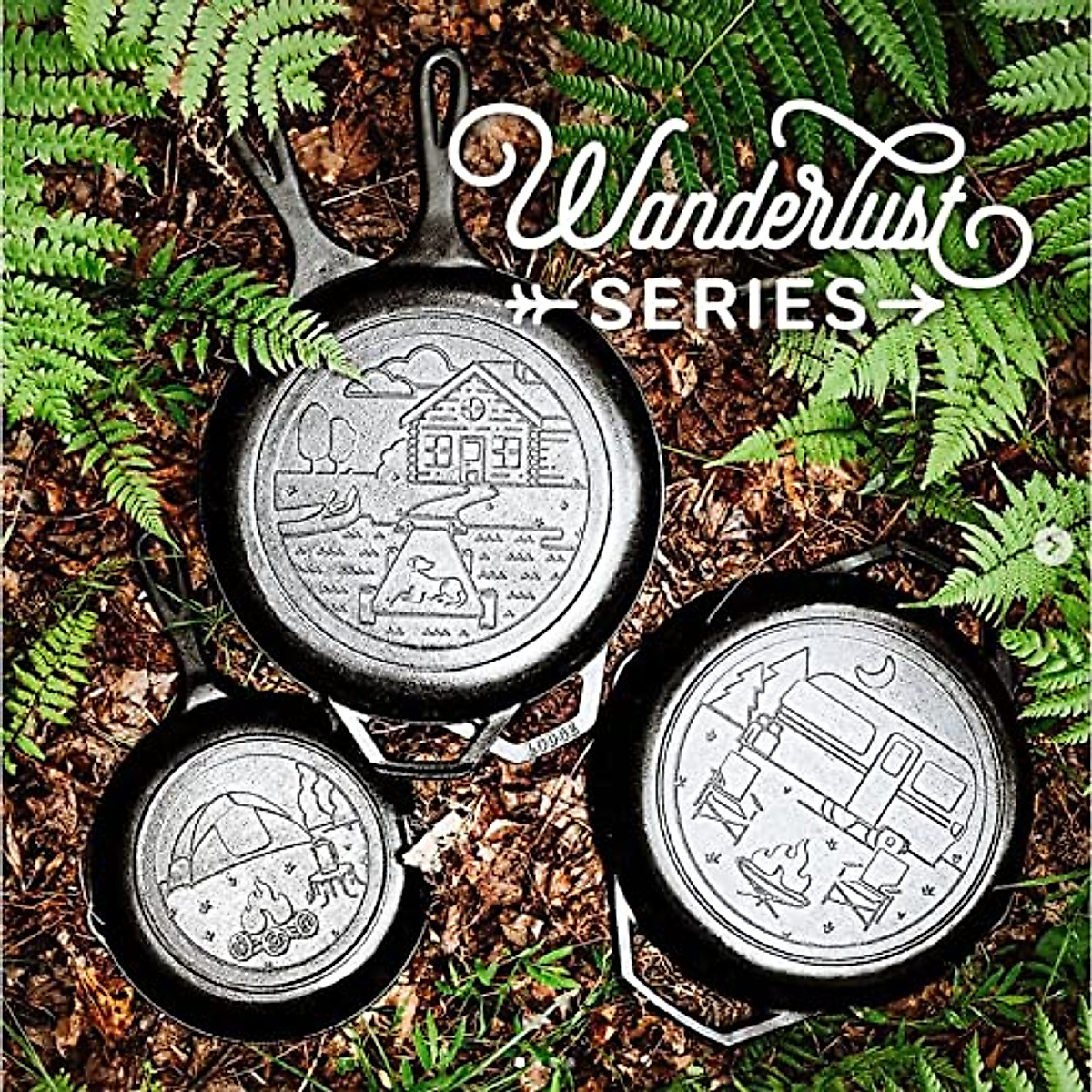 Lodge Cast Iron Wanderlust Series, Cabin Combo Cooker, 3.2 Quart​ Black