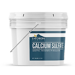 Earthborn Elements Calcium Sulfate 1 Gallon Bucket, Anticaking, pH Regulator, Thickener, Plaster Additive