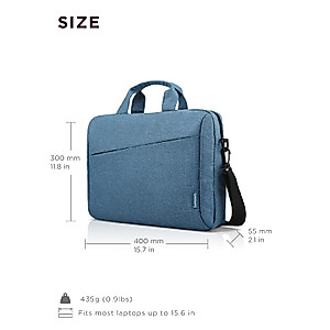 Lenovo Laptop Carrying Case T210, fits for 15.6-Inch Laptop and Tablet, Sleek Design, Durable and Water-Repellent Fabric, Business Casual or School, GX40Q17230 Casual Toploader - Blue