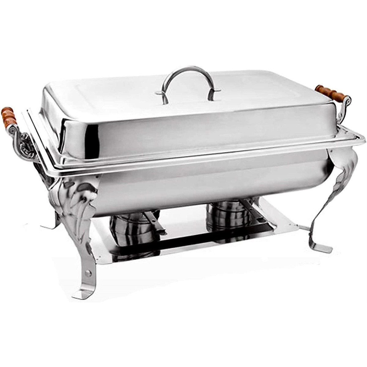 UZOURI Rectangle Chafing Dish Set, Stainless Steel Chafing Dish, Stainless Steel Food Warmer Buffet Dish Catering Pan, for Buffet Catering Kitchen Party